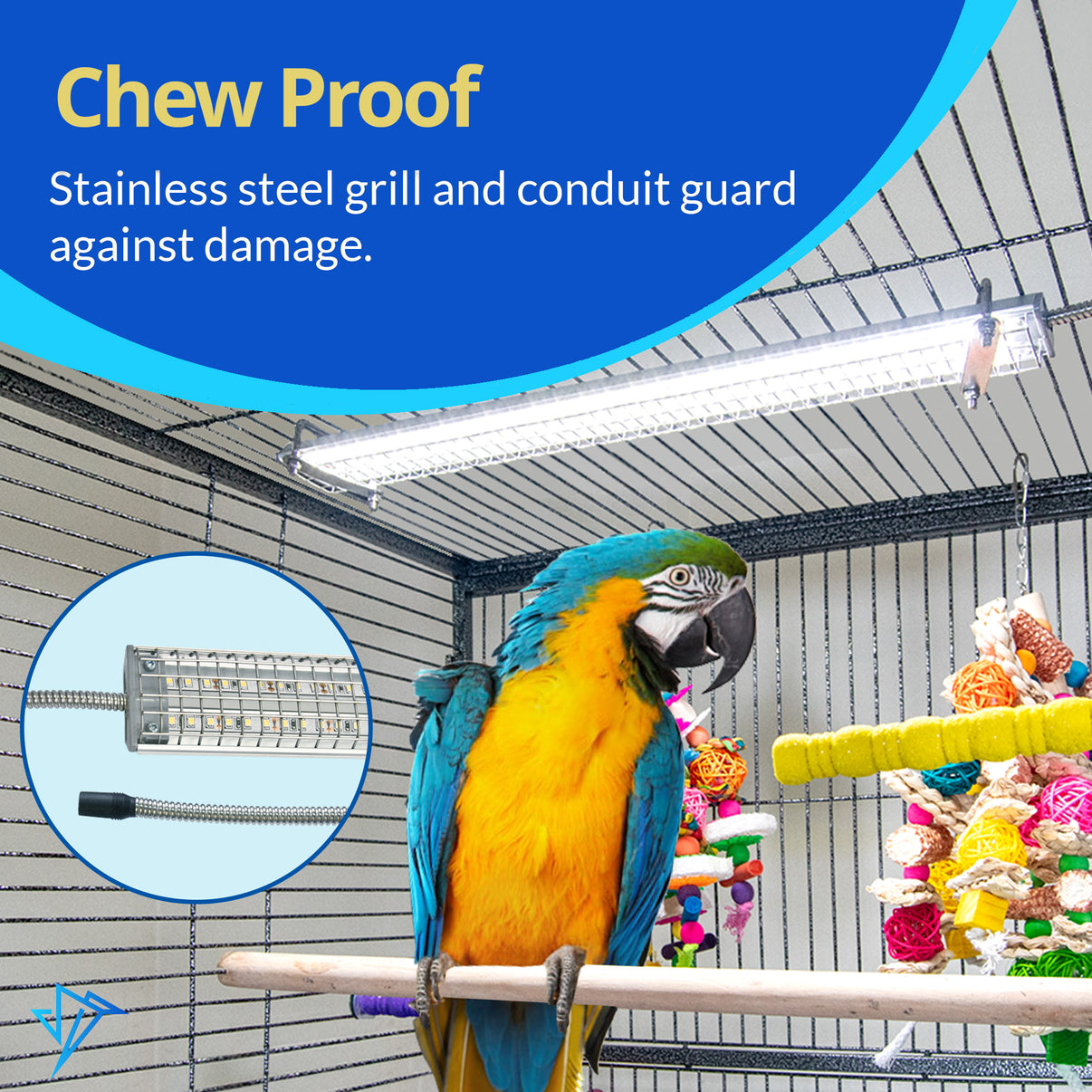 PetLight with Chew Guard – Durable LED Light for Birds – M&M Cage Company